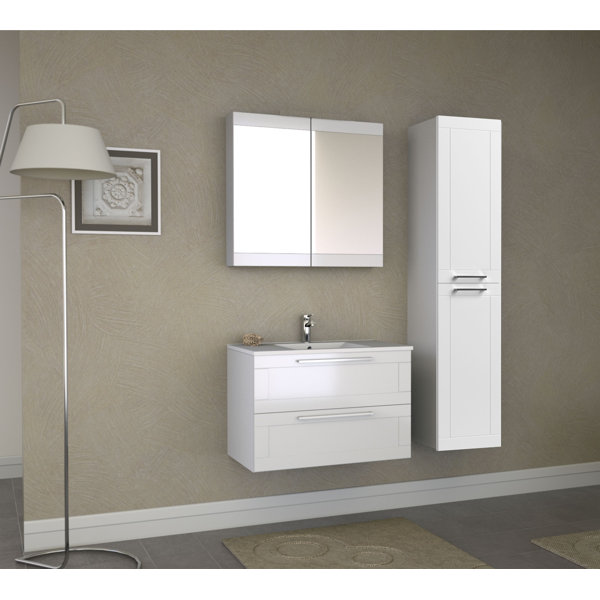 WOOD FURNITURE EU 3-tlg. Badmöbel-Set Serena | Wayfair.de